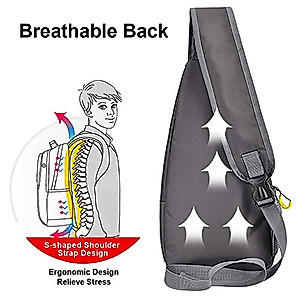 Peicees Small Sling Backpack Shoulder Chest Crossbody Bag Lightweight Nylon Hiking Daypack for Women Men