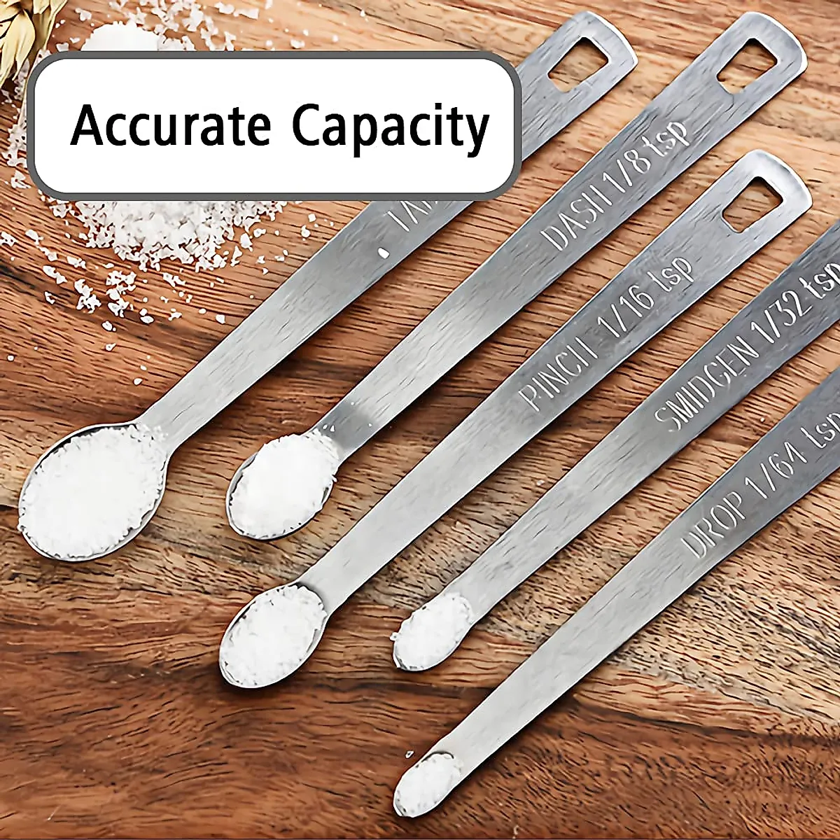 BERYLER 1/8 Teaspoon Single Measuring Spoon, 1/8 tsp Small Measuring Spoon Only, Individual Tiny Measuring Spoons, Long Handle Stainless Mini Measuring Spoons for Cooking, Fits in Spice Jar (Dash)