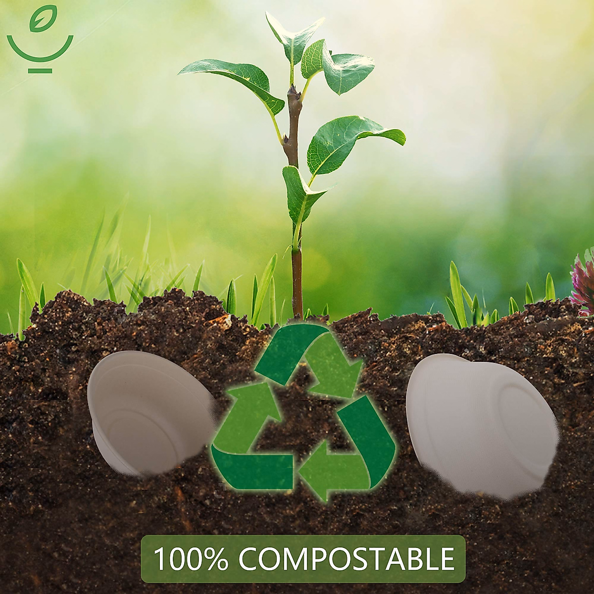 Green Tree Products Disposable Paper Bowls, 32 Oz [50 Pack] Large Bowl-100% Compostable, Biodegradable, Eco-friendly - Convenient for Daily Use for Salad, Hot Soup, and Pasta