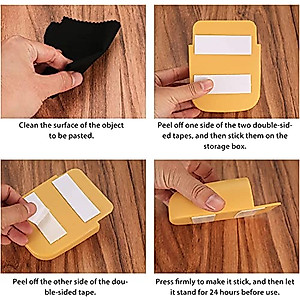 TOOINKCV 6 Pcs Remote Control Holder Wall Mounted, Self-Adhesive Wall Mount Phone Pen Pencil Makeup Brushes Glasses Holder Storage Box Organizer for Wall Beside Table (3 White+ 3 Grey)