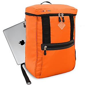 J World New York Rectan Laptop Backpack, Orange, One Size