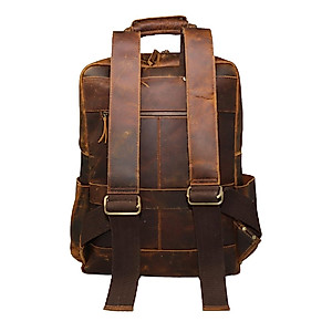 jaald 22" Genuine Leather laptop backpack rucksack multipocket computer bag for men