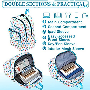 VASCHY School Backpack for Teen Girls, Bookbag Schoolbag Casual Daypack for High School/College/Women/Travel/Work Stars