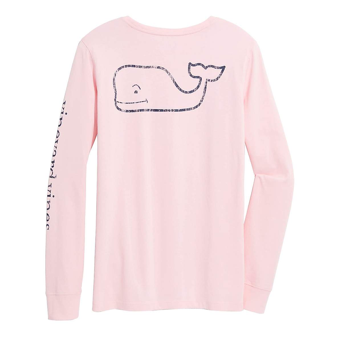 vineyard vines Women's Long-Sleeve Vintage Whale Pocket Tee, Flamingo, XX-Small