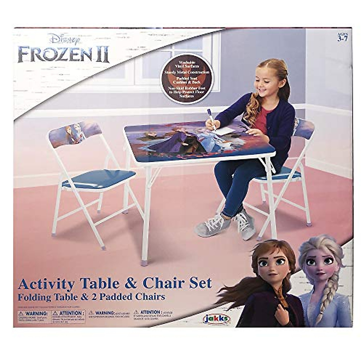 Frozen 2 Table & Chair Set, Folding Table & 2 Folding Padded Chairs