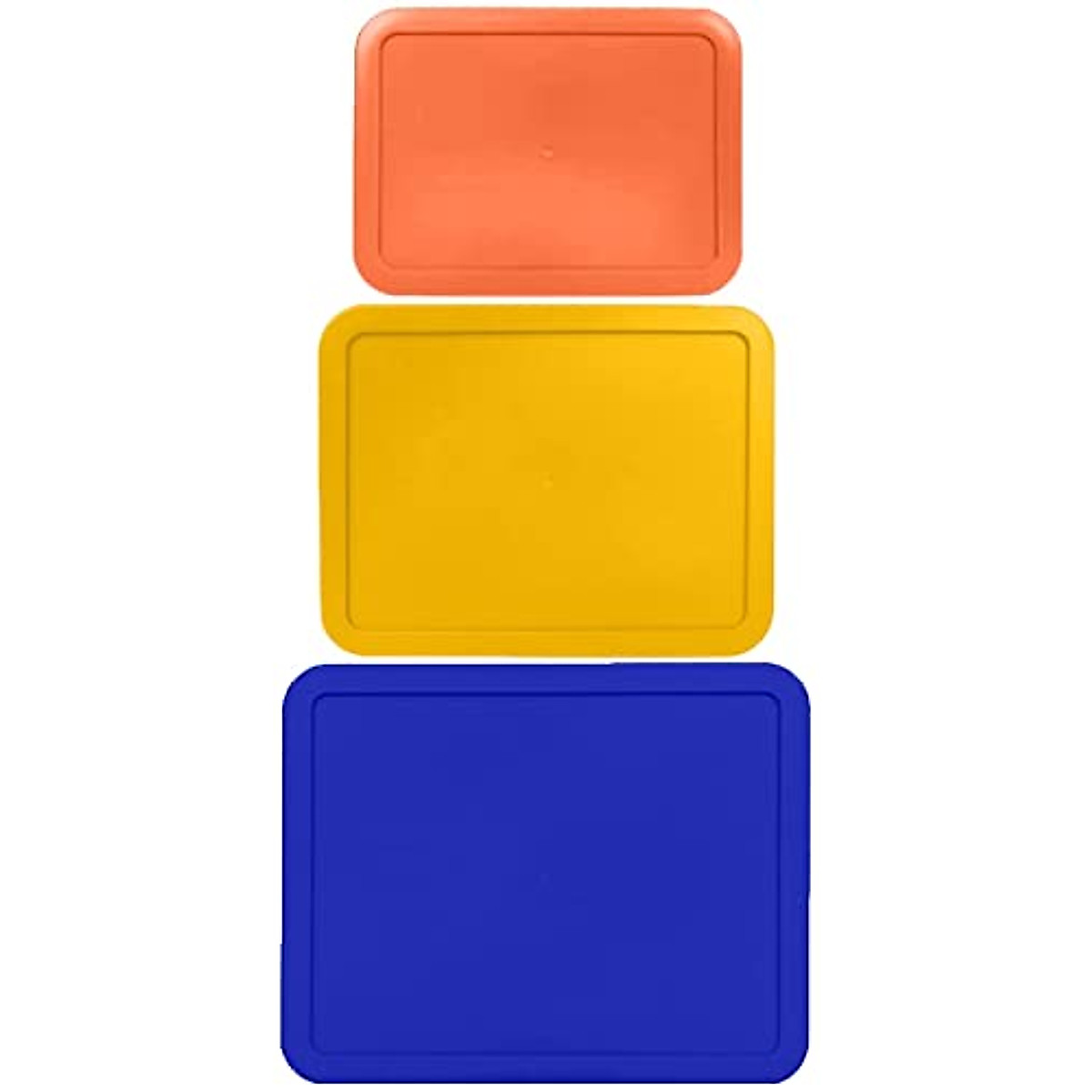 Klareware 3 cup 6 cup 11 cup Rectangle Plastic Food Storage Replacement Lids Covers for Klareware and Pyrex 7210-PC 7211-PC 7212-PC Glass Bowls (Container not Included) (3 Pack)