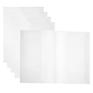 NUOBESTY 5Pcs Book Covers Sheet Protectors Plastic Clear with Adjustable Self- Adhesive Closure 16K Size for Books