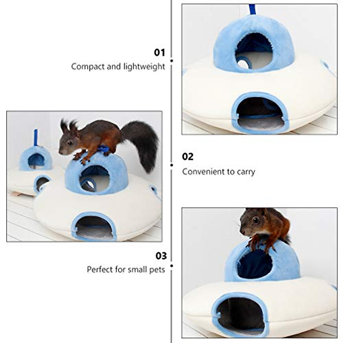 POPETPOP Small Animals House Pet Hamster Hanging Bed House Hammock Cage Nest Winter Warm for Guinea Pig Hedgehog Chinchilla L