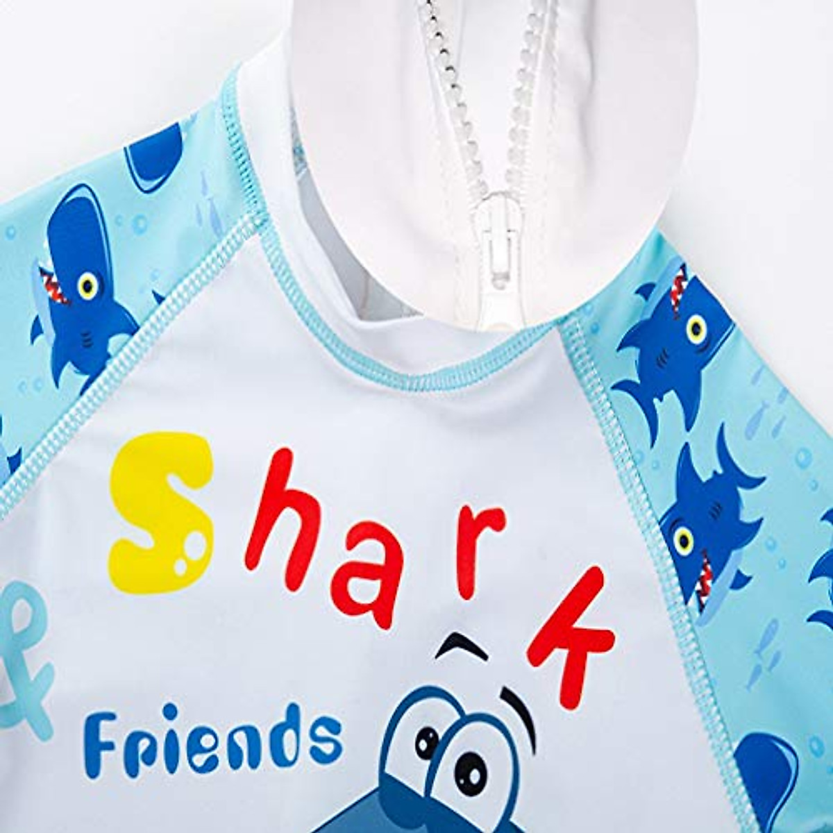 Toddler Baby Boys Two Pieces Swimsuit Swimwear Set Kids Bathing Suit Rash Guards with Hat UPF 50+ (9-18 Months, Swim Shark)