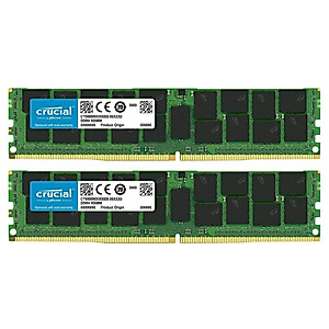 Crucial Bundle with 64GB (2 x 32GB) DDR4 PC4-21300 2666MHz RDIMM (2 x CT32G4RFD4266), Dual Ranked Registered ECC Memory