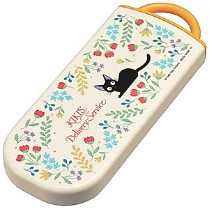 Skater Kiki's Delivery Service Spirited Away Utensil Set - Includes Reusable Fork, Spoon, Chopsticks and Carrying Case - Authentic Japanese Design - Durable, Dishwasher Safe - Botanical