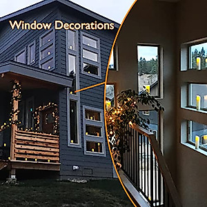 5plots 7"x 2.2" Flickering Flameless Candles, Moving Flame, Battery Operated LED Pillar Candles with Timers and Remote Control, Made of Wax-Like Frosted Plastic, Won’t Melt, Ivory, Skinny, Set of 6