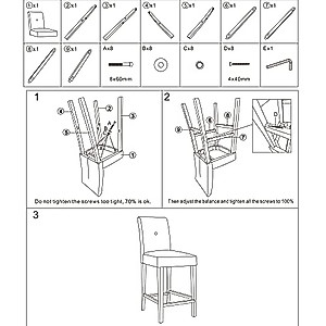 CangLong Stylish Upholstered Height Barstools with Solid Wood Legs for Kitchen, Dining, Bedroom, Set of 2, Black