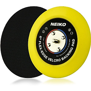 Neiko 30267A Flexible-Edge Hook-and-Loop PU Backing Pad for DA Sander Polisher Buffer, 6 Inches by 5/16 Inches, 24 Thread
