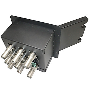 MCSPROAUDIO Recessed Floor Stage Box with 8 XLR Female to Male and 1 CAT5 Passthrough Jacks