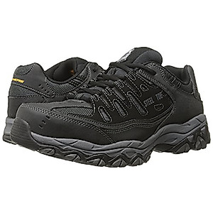Skechers Men's Cankton Steel Toe, Black/Charcoal, 12