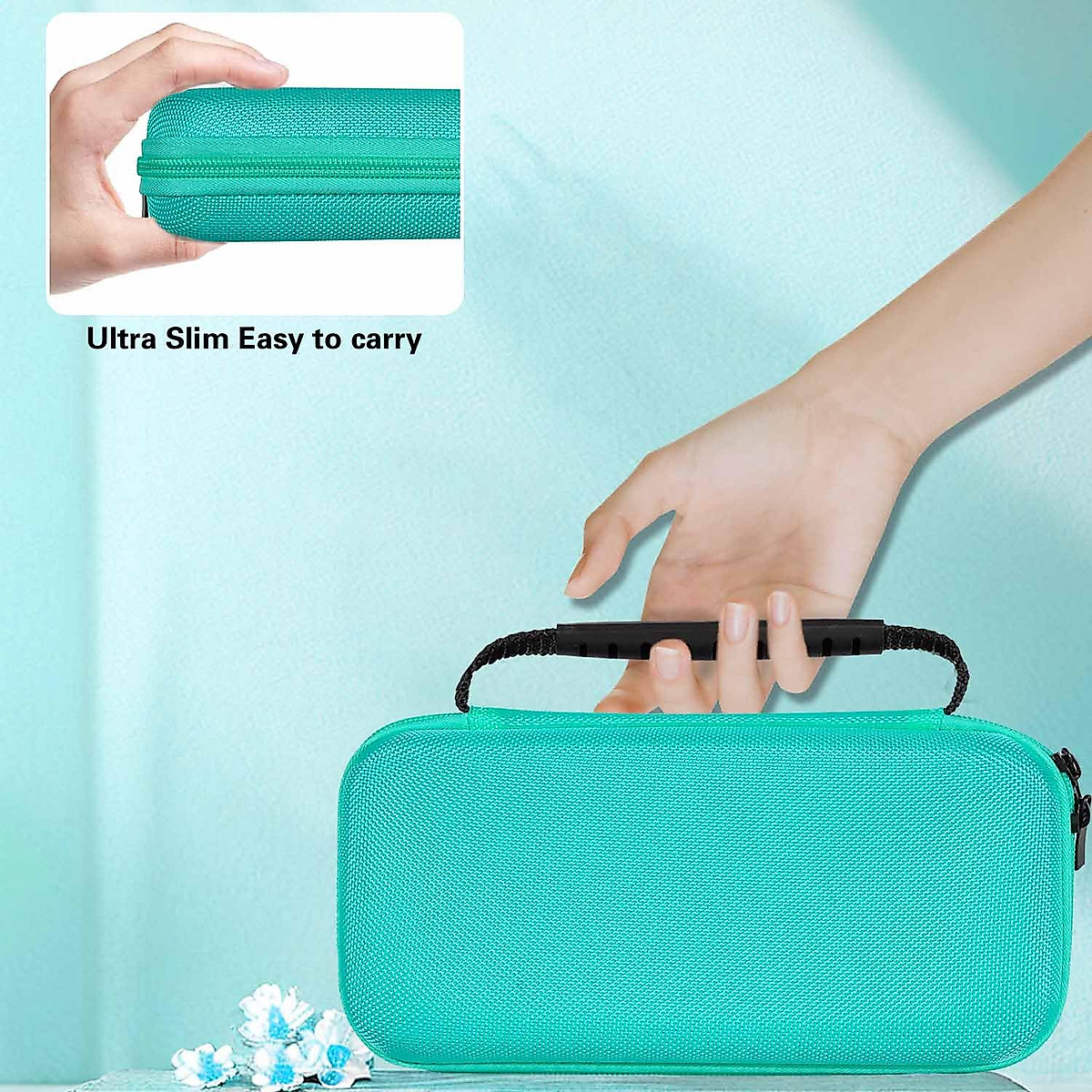 Accessories Kit for Nintendo Switch Lite - YOOWA Accessories Bundle with Carrying Case, Protective Cover case, 2-Pack Tempered Glass Screen Protector, Adjustable Play Stand, 6 Thumb Grips