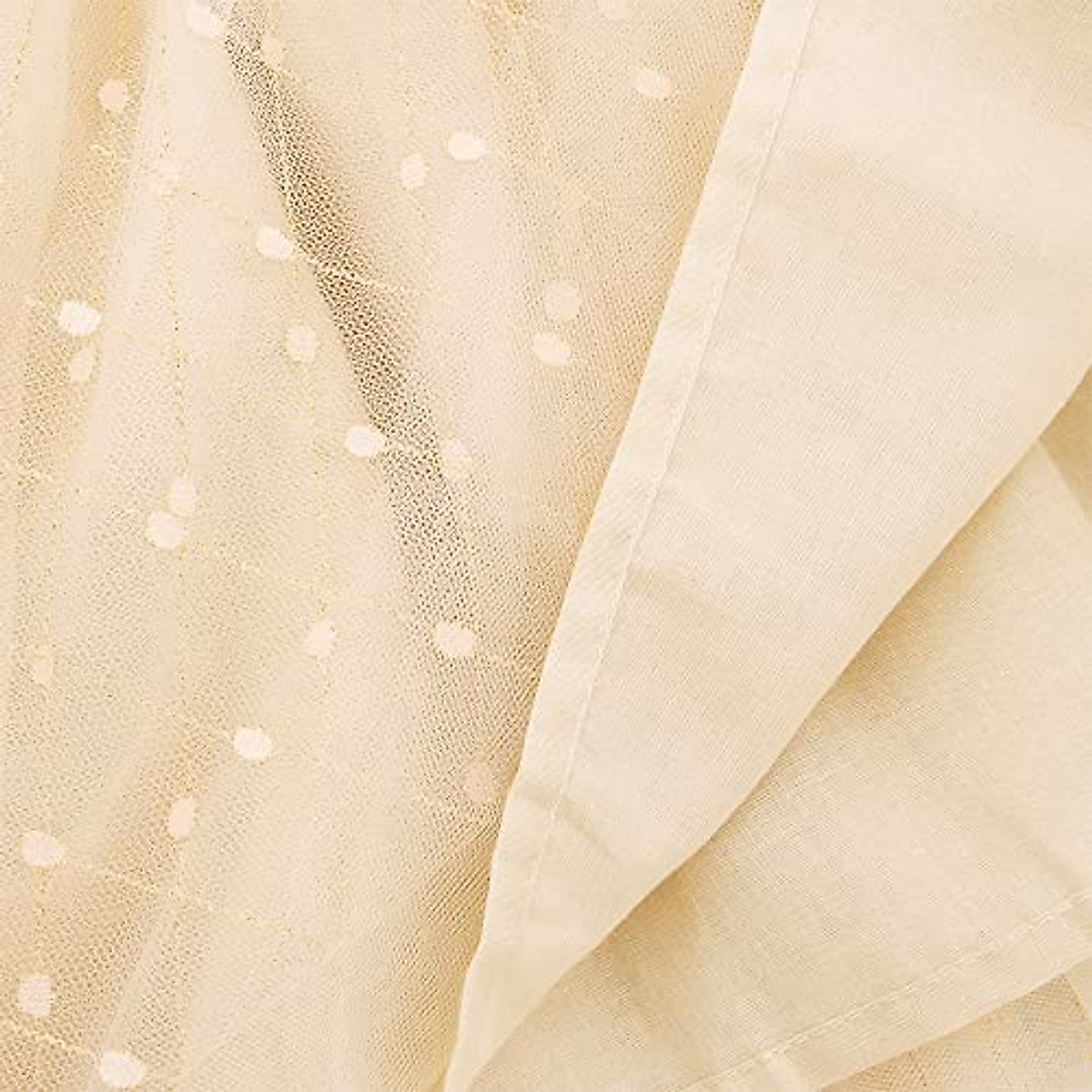 Toddler Baby Girl's Fall Dress Outfit Knit Long Sleeve Fluffy Gold Wire Decoration Tulle Dress Princess Dress (Cream, 4T)