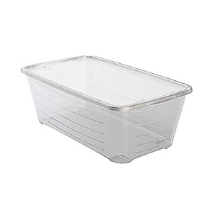 LiveCreative 6 Quart Clear Shoe Storage Box Stacking Container Bin w/ Lids,10 Pack
