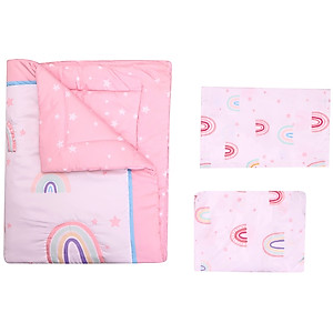 Baby Bees 3 Pieces Rainbow Crib Bedding Sets for Boys and Girls | Baby Bedding Set of Crib Fitted Sheet, Quilt for Standard Size Crib