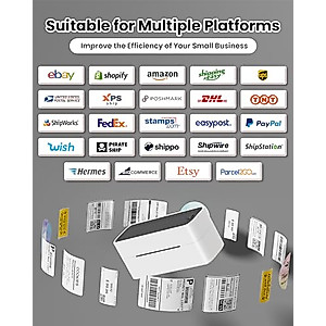 Memoqueen Shipping Label Printer 4X6 - Bluetooth Thermal Label Printer for Small Business and Shipping Packages