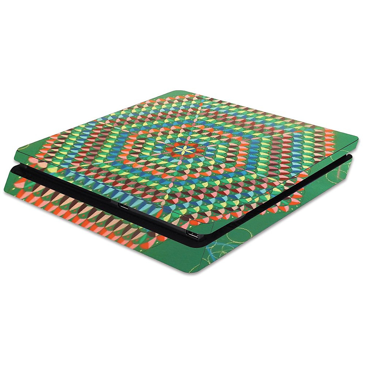 MightySkins Skin Compatible with Sony PS4 Slim Console - Green Hexagon | Protective, Durable, and Unique Vinyl Decal wrap Cover | Easy to Apply, Remove, and Change Styles | Made in The USA