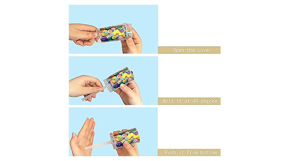 5 Colorful Confetti Push Pop Poppers for Parties & Events