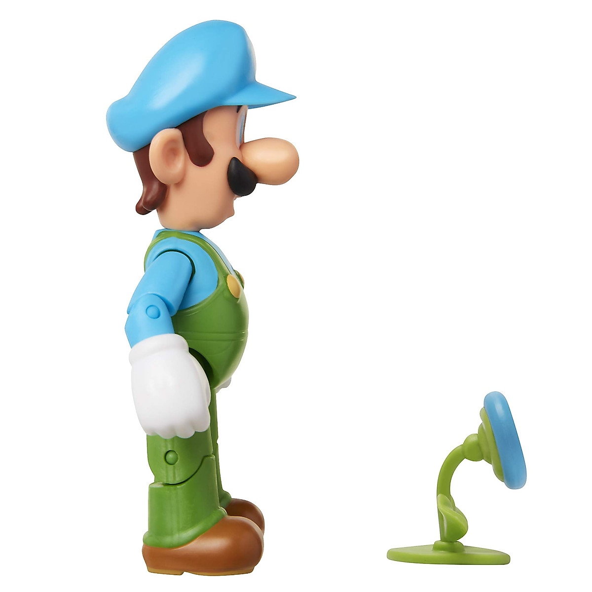 Nintendo Super Mario Collectible Ice Luigi 4" Poseable Articulated Action Figure with Ice Flower Accessory, Perfect for Kids & Collectors Alike! for Ages 3+