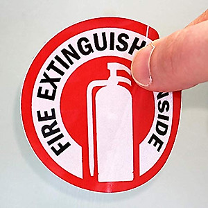 SmartSign Fire Extinguisher Inside Label | 2.75" x 2.75" Engineer Grade Reflective