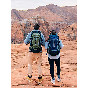 Duraton Hiking Backpack 50L, Water Resistant Light-Weight Day Pack for Backpacking Camping and Travel (Navy Blue)