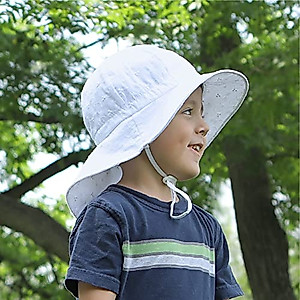 Ami&Li Baby Sun Hat Kids 100% Cotton Summer Toddler Adjustable UPF 50+ Beach Caps for Boys Girls
