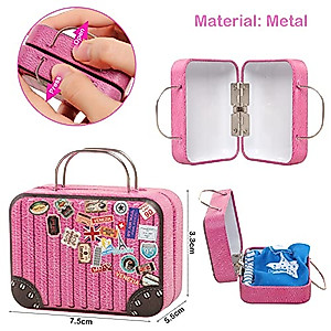 BARWA 32 Pcs Doll Suitcase Luggage Travel Clothes and Accessories for 11.5 inch Girl Doll Travel Carrier Storage, Including 1 Luggage 1 Suitcase 23 Travel toiletries 5 Dresses 1 Puppy 1 Computer…