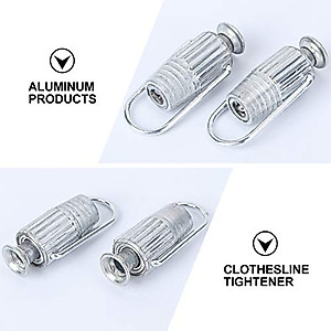TOPBATHY Clothesline Tightener Sunline Line Tight Grips Tools Aluminium for Pulleys and Fixed Clothes Lines Household Laundry Supplies 2pcs