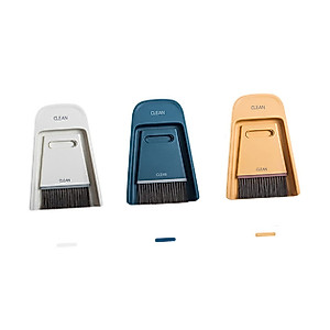 FOYTOKI Household Broom and Dustpan Brooms Decals for Restroom Household Broom Dustpan Desktop Mini Broom Table Broom and Dustpan Dust Pan Mini Hand Broom Office Supplies Yellow