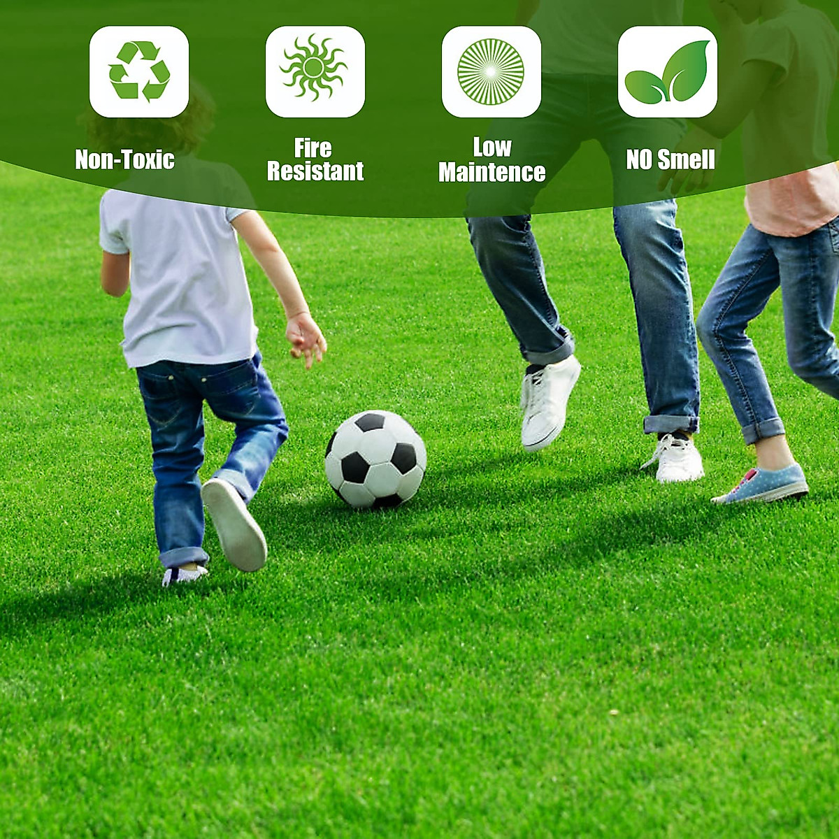 Weidear 0.8 inch Artificial Grass, 4ft 11in x 8 ft Realistic Turf, Indoor Outdoor Artificial Synthetic Grass Rug, Fake Grass Carpet Patio Mat for Dogs Pets/Garden Lawn Landscape, Customized