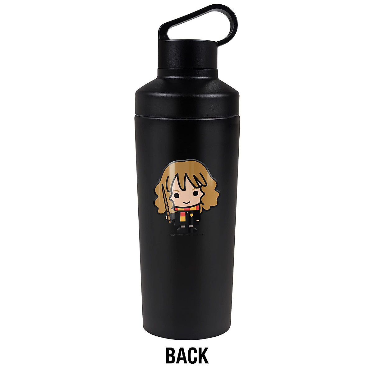 Harry Potter OFFICIAL Cute Chibi Hermione Character 18 oz Insulated Water Bottle, Leak Resistant, Vacuum Insulated Stainless Steel with 2-in-1 Loop Cap