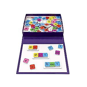 Junior Learning Rainbow Phonics Tiles with Built-in Magnetic Board Multi