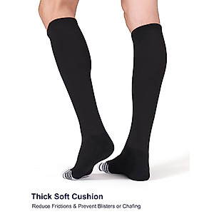 FITRELL 2 Pack Baseball Socks Soccer Softball Socks for Kids Youth Men & Women Over-the-Calf Knee High Socks, Black, Small