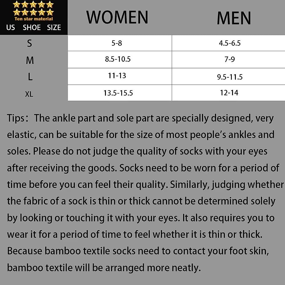 Ten Star Material Bamboo Low Quarter Thin Ankle Sock for Men and Women Anti Odor Natural Breathable Comfortable Socks 6 Pairs