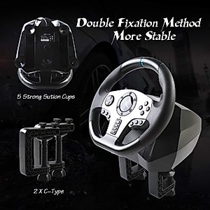 PXN V9 Game Racing Wheels,270°/900°PC Steering Whee With Pedals and Shifter,Support Vibration and Headset Function,for PC Xbox One, Xbox Series S/X,PS4, PS3,Switch