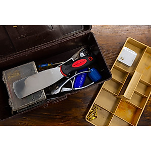 Mojack Heavy-Duty Stainless-Steel Lawn Mower Maintenance Deck Scraper – EZ Rubberized Non-Slip Grip Handle, 10.25” x 2”