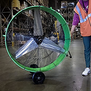 OEMTOOLS OEM24879 42" Direct-Drive Barrel Fan, Large Industrial Fan With Wheels, Metal Barrel Drum Fan, Industrial Fans, High Velocity Shop Fan For Garage, Commercial Fans for Warehouse, Fan On Wheels