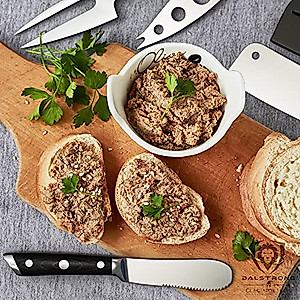 Dalstrong Charcuterie & Cheese Knife Set - 4-Piece - Gladiator Series Elite - Mini Cleaver, Serrated, Round-Tip, Forked Cheese Knives, G10 Garolite Handle, Sheath, NSF Certified