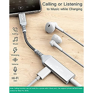 LERTOSEN 2 in 1 USB C to 3.5mm Headphone and Charger Adapter + USB Type C to 3.5mm Female Headphone Jack Adapter (Bundle)