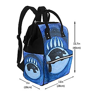 Large Diaper Bag Bear Clan Native American Mom Dad Tote Bag Diaper Backpack