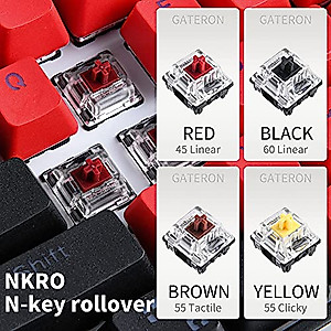Guffercty kred Gk61 SK61 60% Mechanical Keyboard Custom Hot Swappable 60 Percent Gaming Keyboard with RGB Backlit, NKRO, Programmable for Win PC Mac (Gateron Brown, Milan)