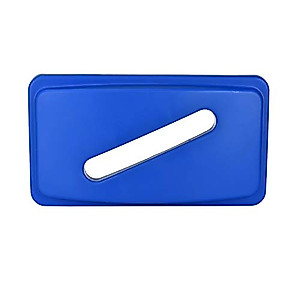 Alpine Industries Slim Trash Can Lid - Compact Garbage Bin Cover - Durable Slender Varied Plastic Top Minimize Odors and Keep Litter Inside and Unseen - Paper Recycling Lid - Blue