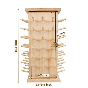 360° Fully Rotating Wooden Thread Holder，Embroidery Thread Organizer，Thread Rack for Sewing with 84 Spools，Thread Braiding Holder Storage for Quilting, Embroidery，Hair-braiding and Jewelry