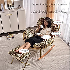 BREAUX Egg Rocking Chair with Cushion for Front Porch,Modern Rocker Chair for Balcony,Outdoor Patio Rocking Chairs(A)