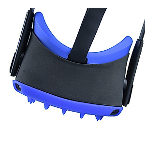 MASiKEN Silicone Mask Cover & Face Cushion for Oculus Quest, Head Cover Protection Skin Cap, Face Pad Replacement Accessories Shock-Resistant Sweatproof Lightproof (Blue)